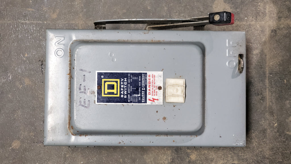 Square D Disconnect 30 Amp 600 Volt Cat# HU-361 – IndSurp