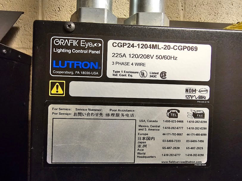 Grafik Eye/Lutron Lighting Control Panel 225 Amp 120/208 Volt 50/60 Hz ...