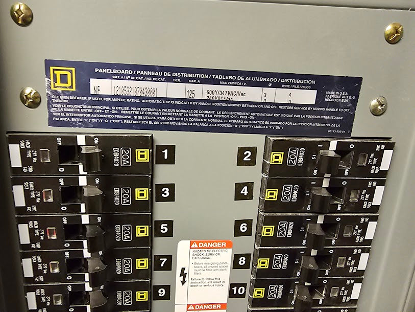 Square D NF 125 Amp Panel With Some Breakers 600Y/347-240 Volt 3 Phase ...