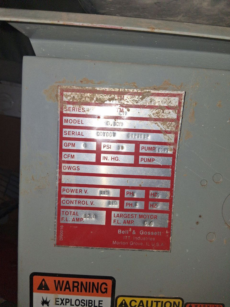 ITT Bell & Gossett D39 Circulator Pump Panel – IndSurp