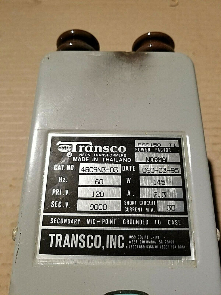 Transco Transformer 30 mA 120 Volt Super High Voltage 9KV – IndSurp