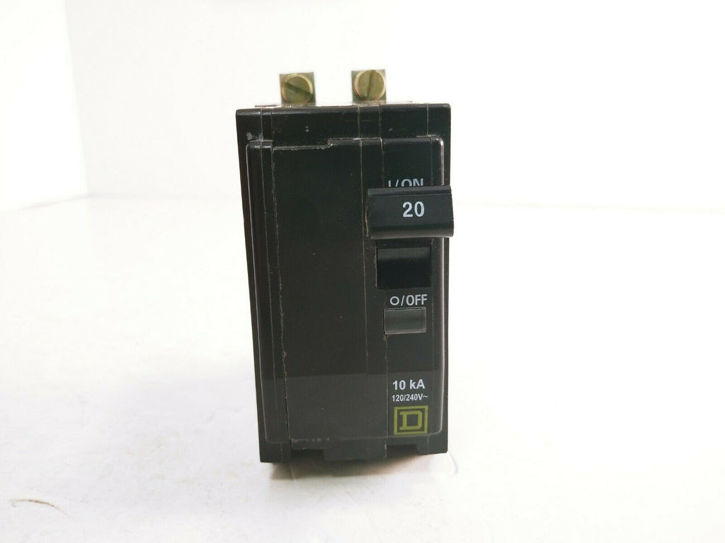 Square D QOB 20 Amp Circuit Breaker 120/240 Volt 2 Pole 10 KA Bolt On ...