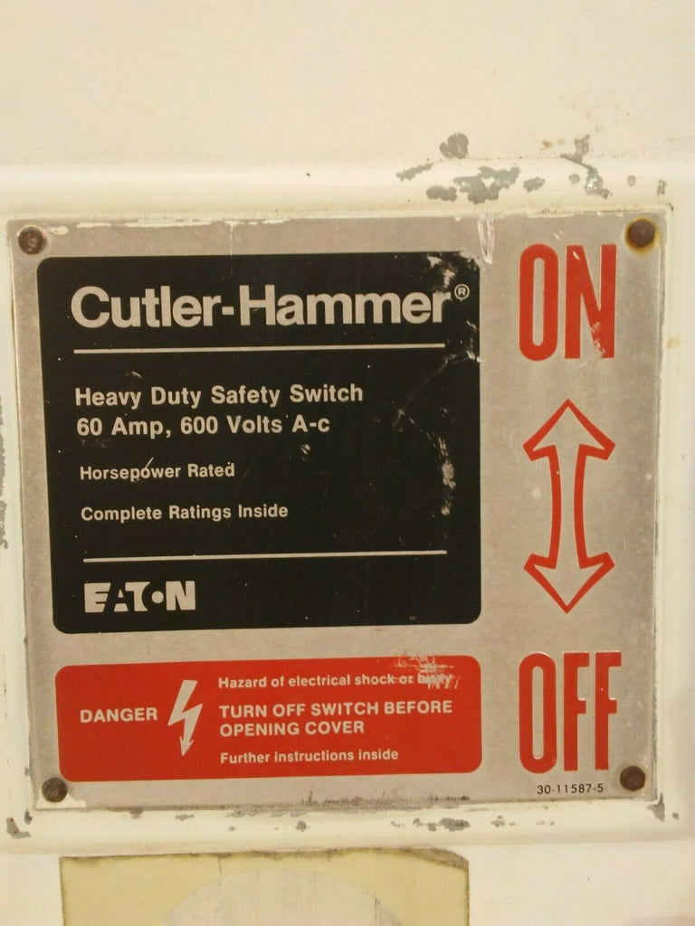 CH/EATON 60 Amp Disconnect 600 Volt Horsepower Rated – IndSurp