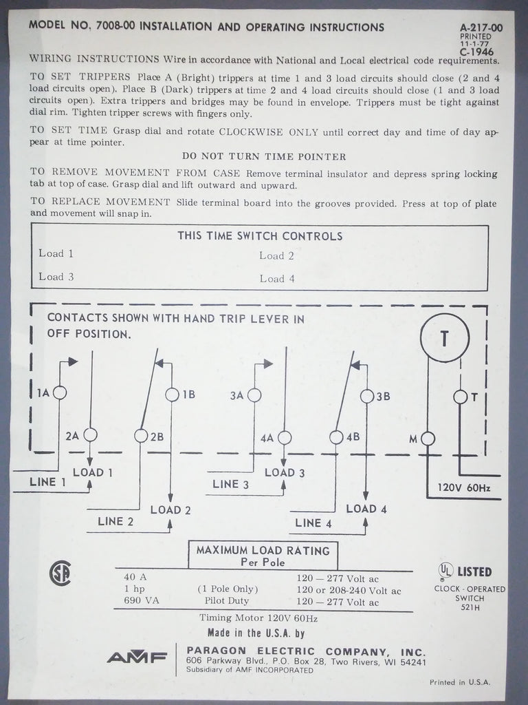 Paragon Time switch Control 40 Amp – IndSurp
