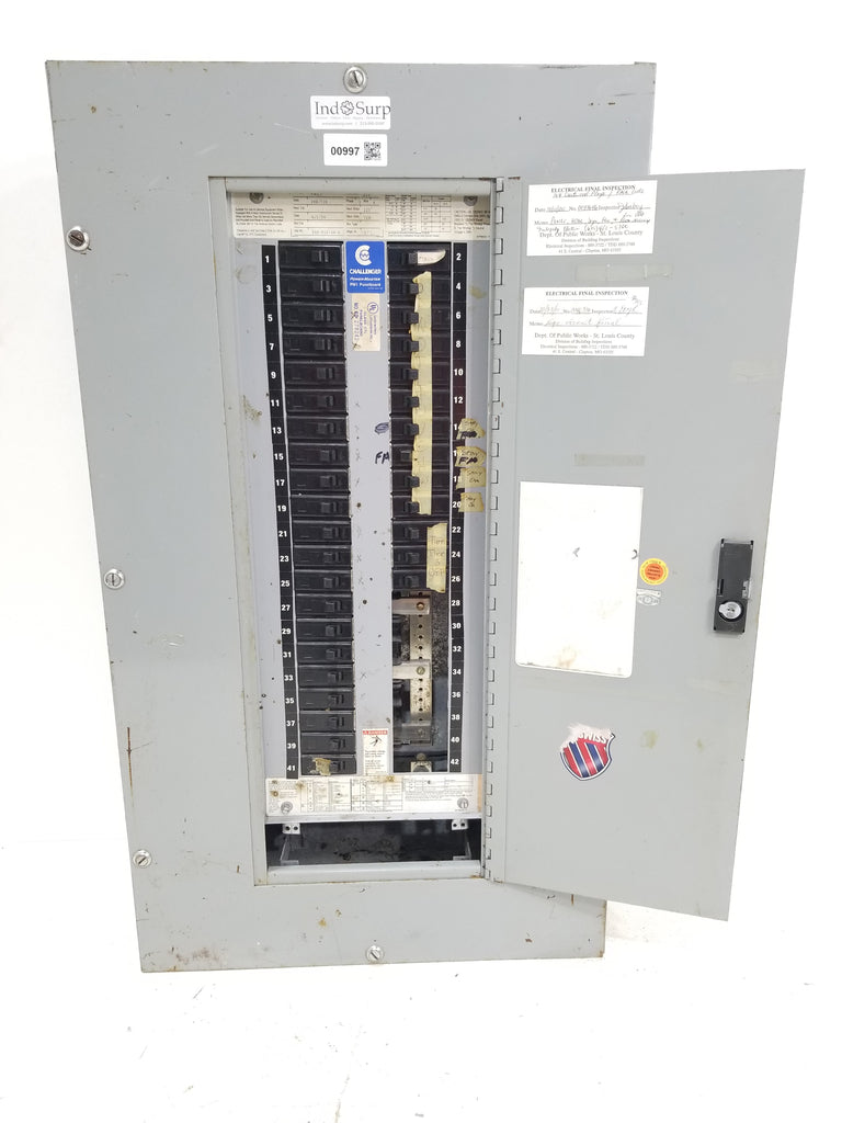 Challenger PRL1 Panel with breakers 225 Amp 208/120 Volt 3 Phase 4 Wir ...