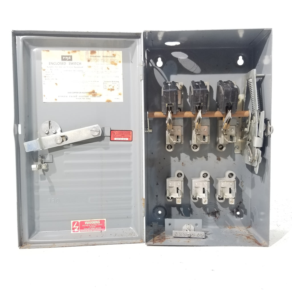 Federal Pacific Disconnect 60 Amp 600 Volt 3 Phase – IndSurp