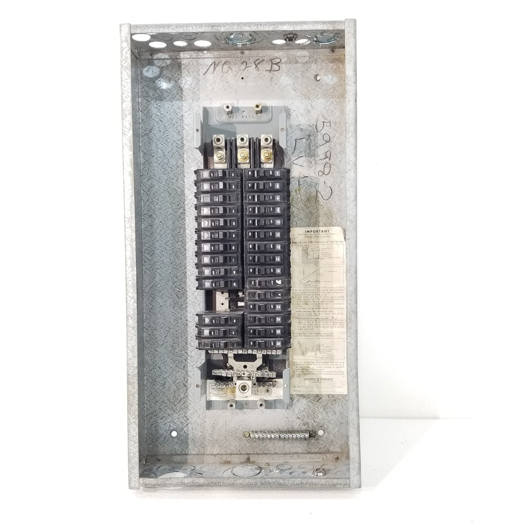 Square D Panel With Breakers ! 100 Amp 208Y/120 Volt 3 Phase 4 Wire ...
