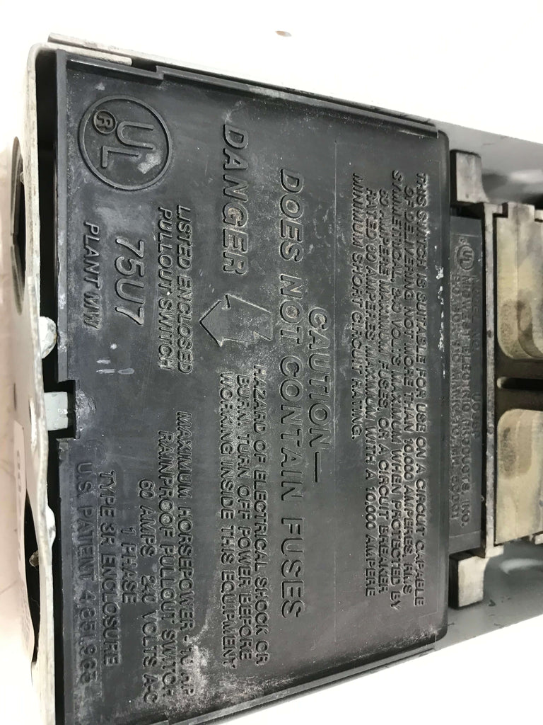 Enclosed Pullout Switch Type 3R Single Phase 60 Amp 240 Volt – IndSurp