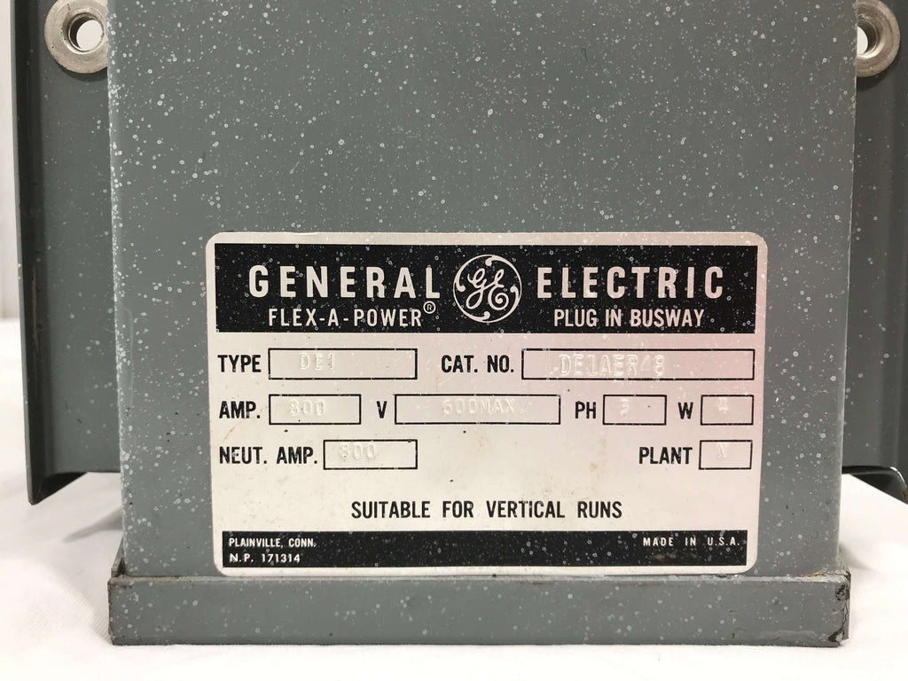 GE DE1 Bus Duct 800 Amp 600 Volt 3 Phase 4 Wire – IndSurp